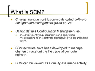 Software Configuration Management introduction | PPT | Operating ...
