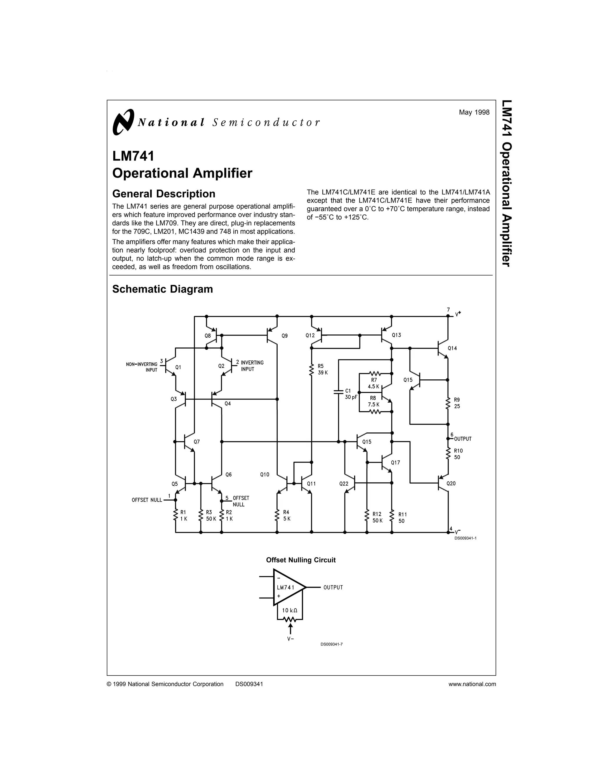 LM741 DATA SHEET | PDF