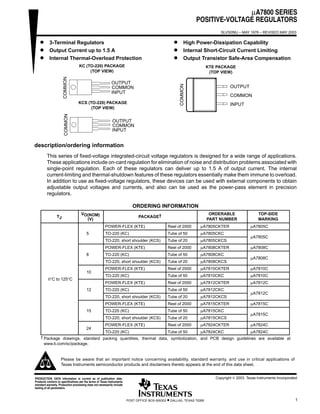 Data Sheet LM7805 | PDF