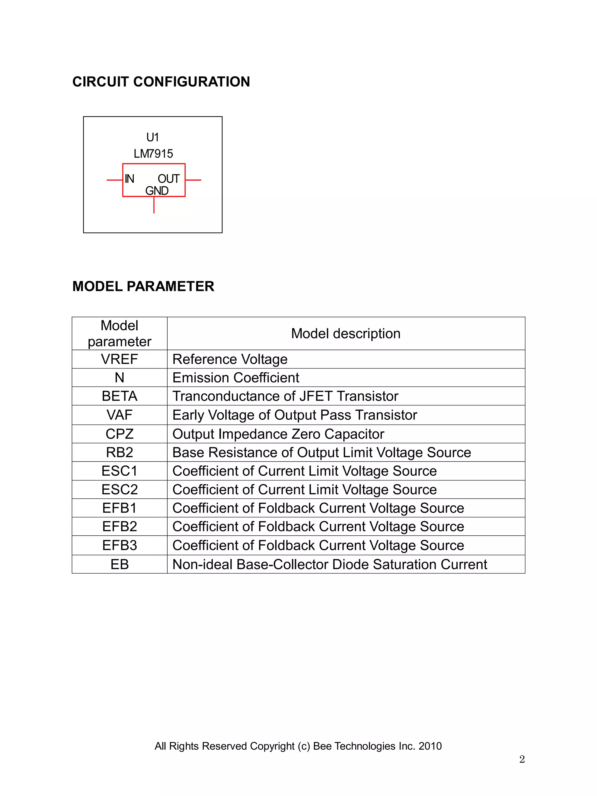 SPICE MODEL of LM7915 SIMetrix in SPICE PARK | PDF