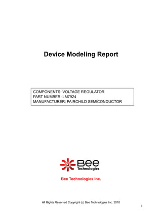 SPICE MODEL of LM7924 SIMetrix in SPICE PARK | PDF