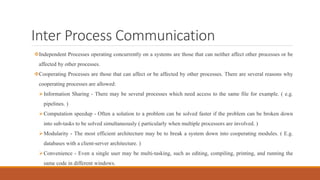 LM9 - OPERATIONS, SCHEDULING, Inter process xommuncation | PPT