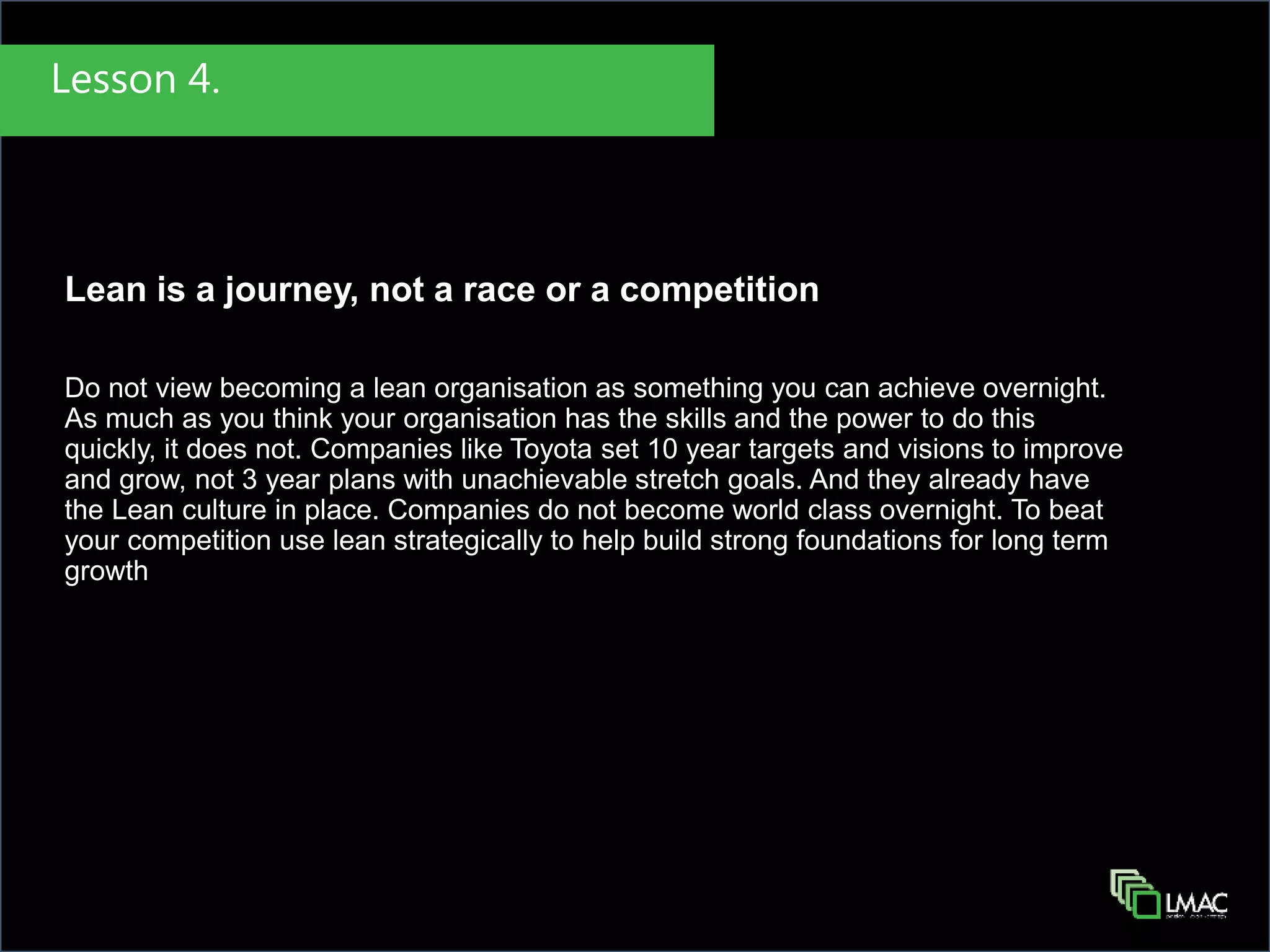 Lessons learned when implementing Lean - LMAC UK | PPTX