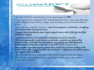 Lma in ent surgeries | PPT | Ear, Nose and Throat Conditions | Diseases ...