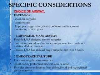 Lma in ent surgeries | PPT | Ear, Nose and Throat Conditions | Diseases ...