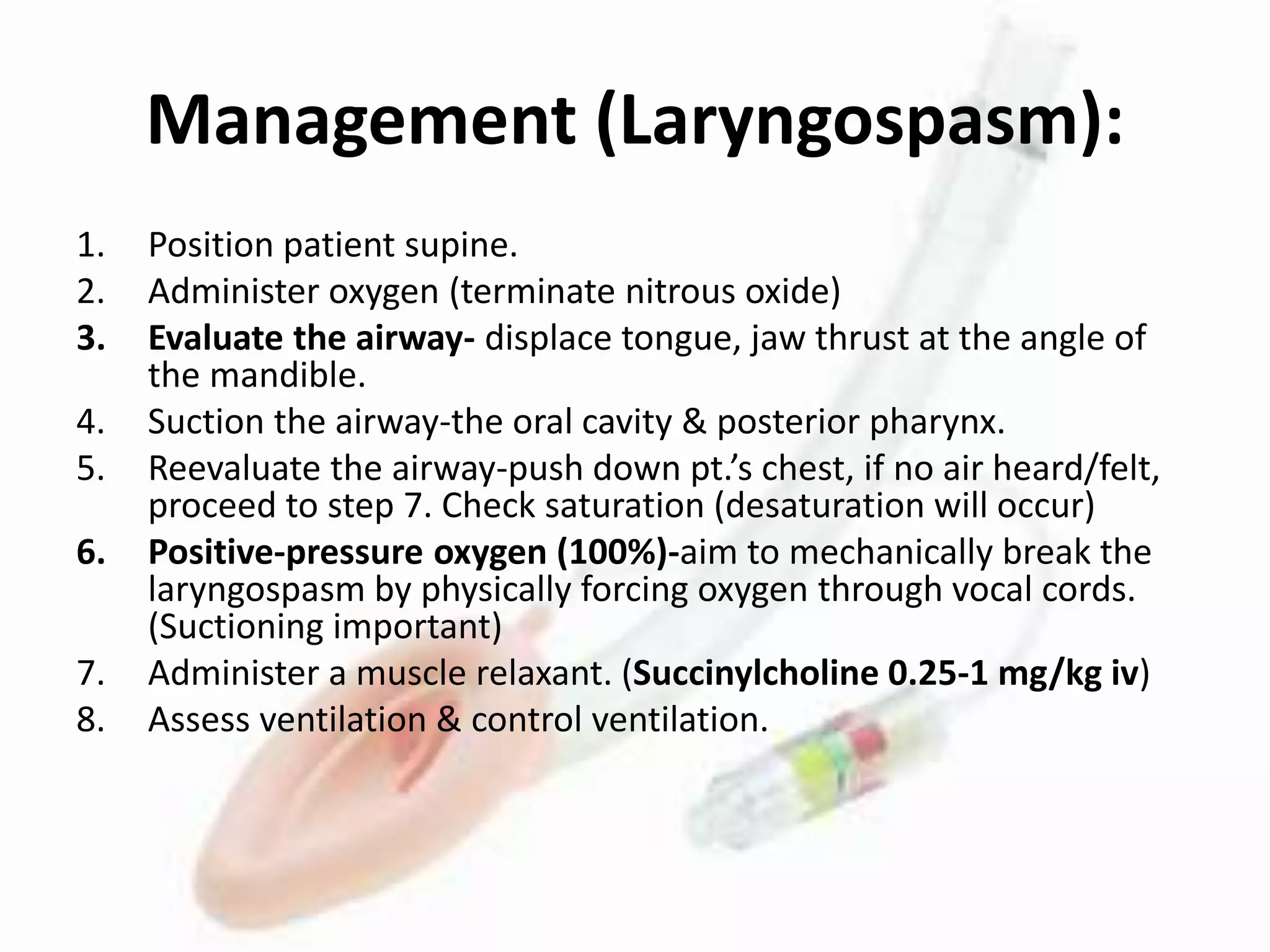 Lma, laryngospasm and pulmonary edema | PPTX | Ear, Nose and Throat ...