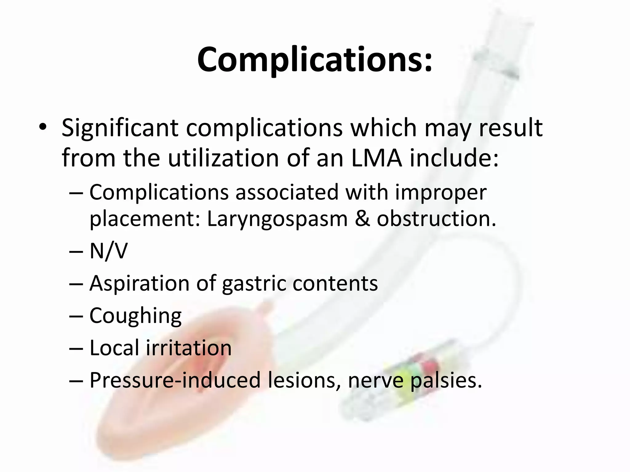 Lma, laryngospasm and pulmonary edema | PPTX | Ear, Nose and Throat ...