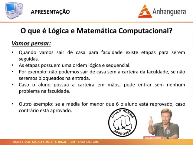 Lógica e Matemática Computacional - Aula 01 | PPTX