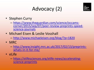 Preprints in biomedical sciences | PPT