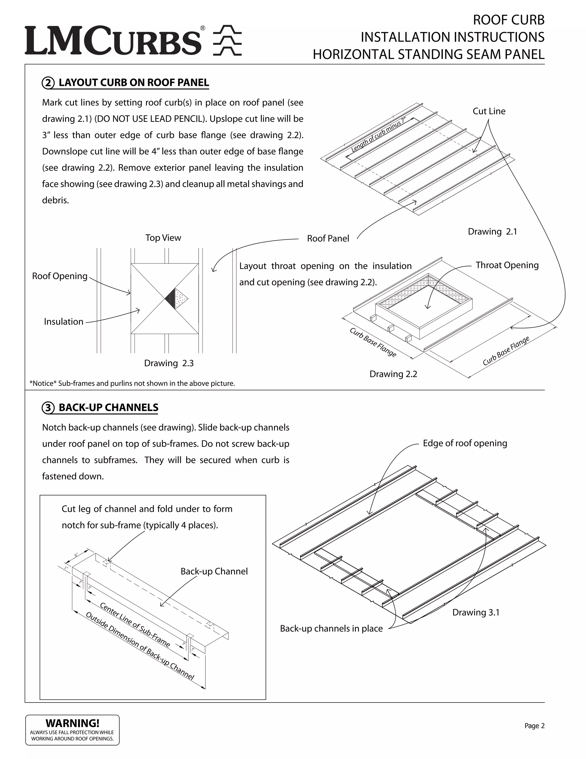 LMCurbs Roof Curb Installation Instructions For Horizontal Standing ...