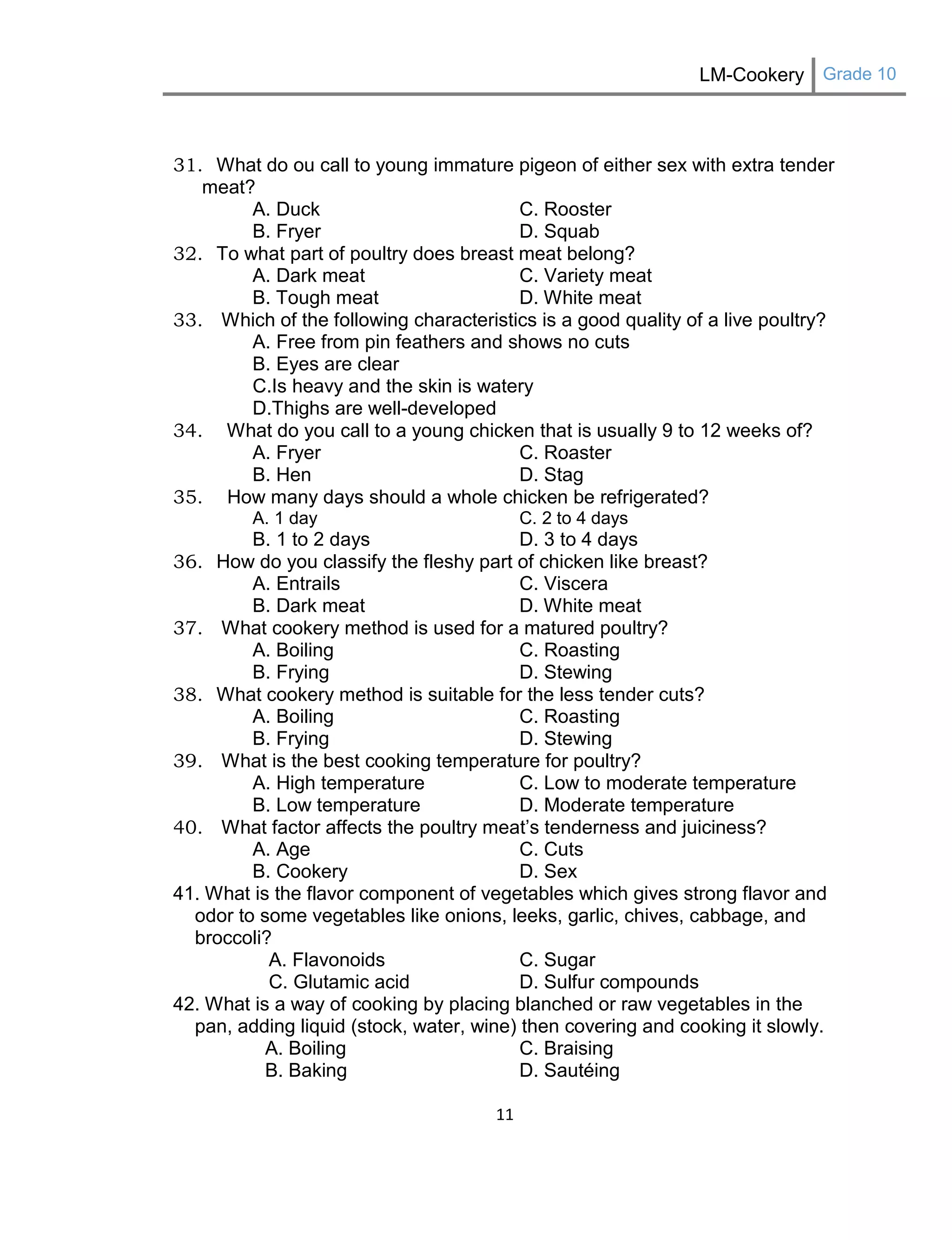 LM Cookery G10 | PDF
