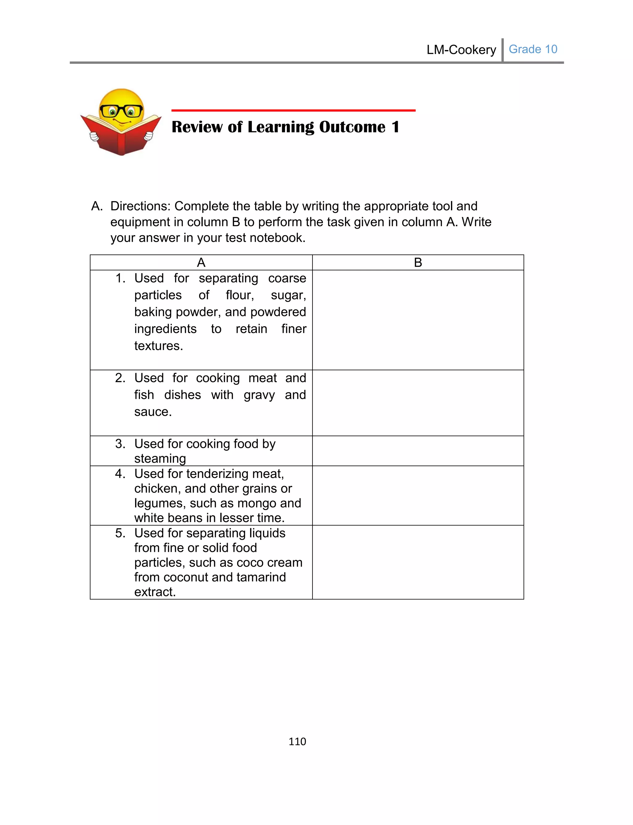 LM Cookery G10 | PDF