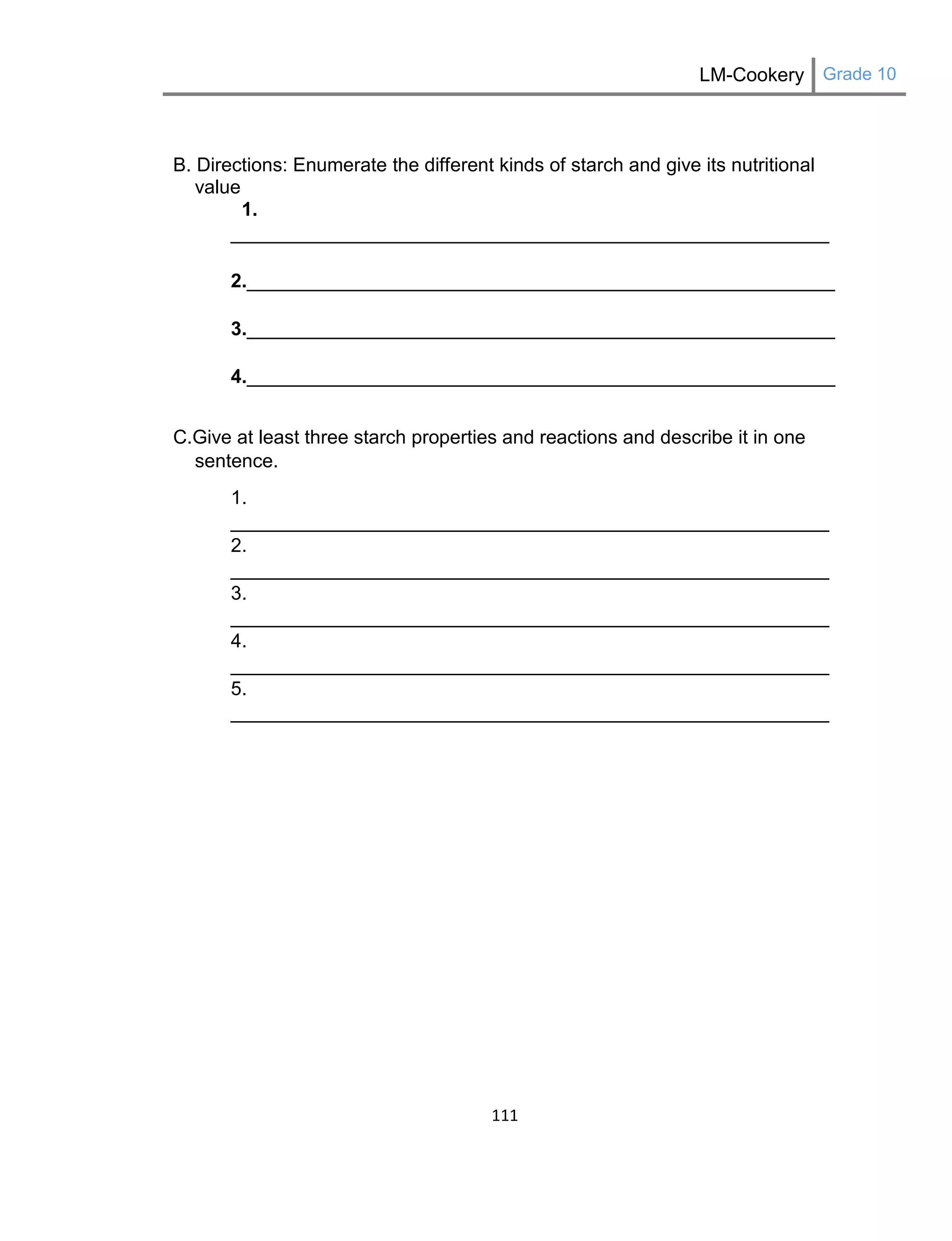 LM Cookery G10 | PDF