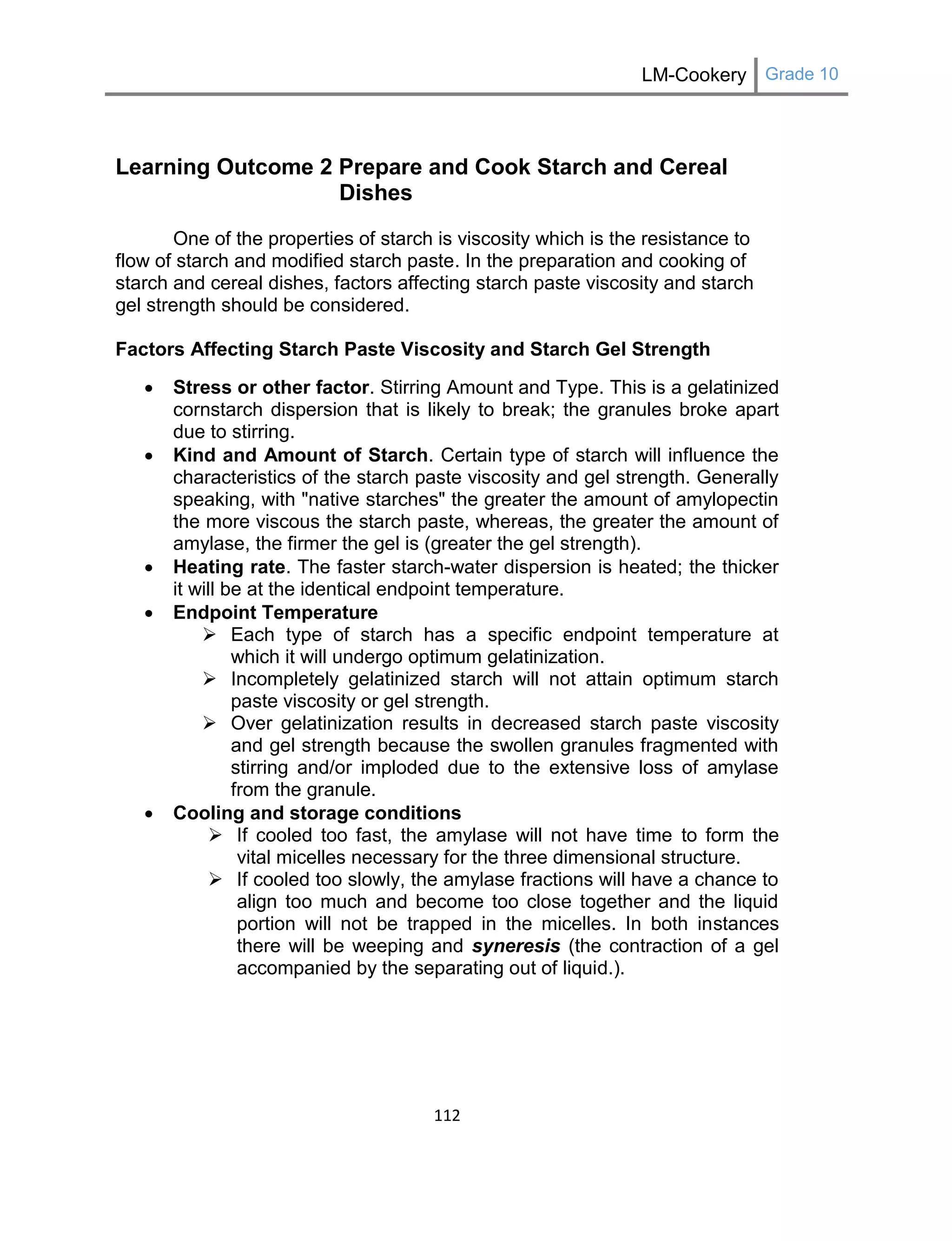 LM Cookery G10 | PDF