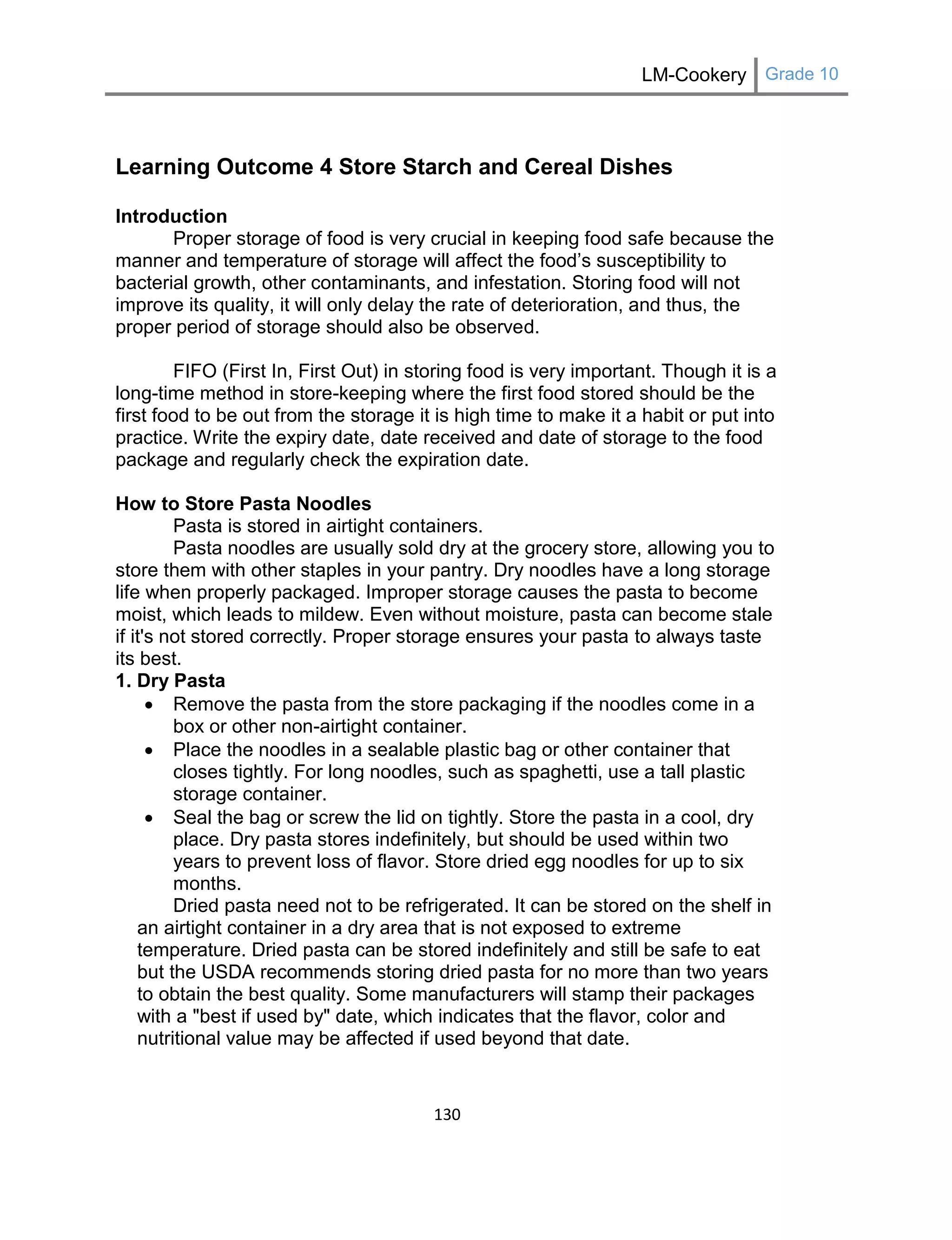 LM Cookery G10 | PDF