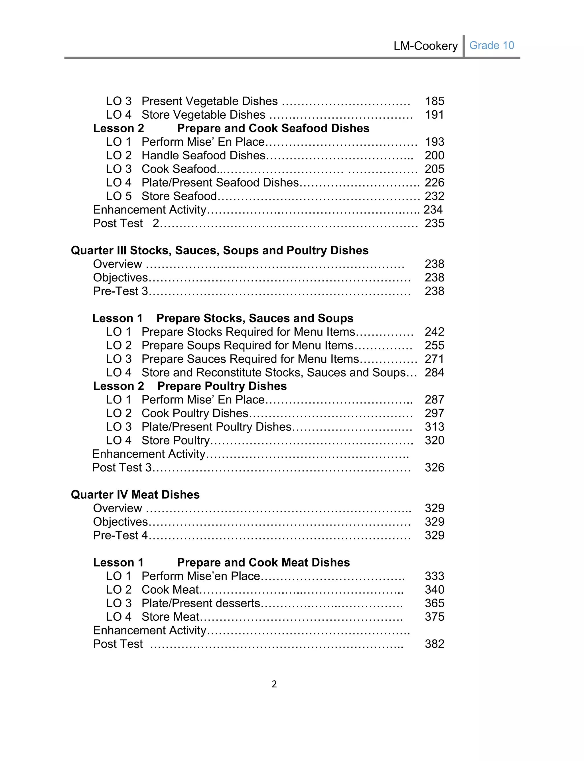 LM Cookery G10 | PDF