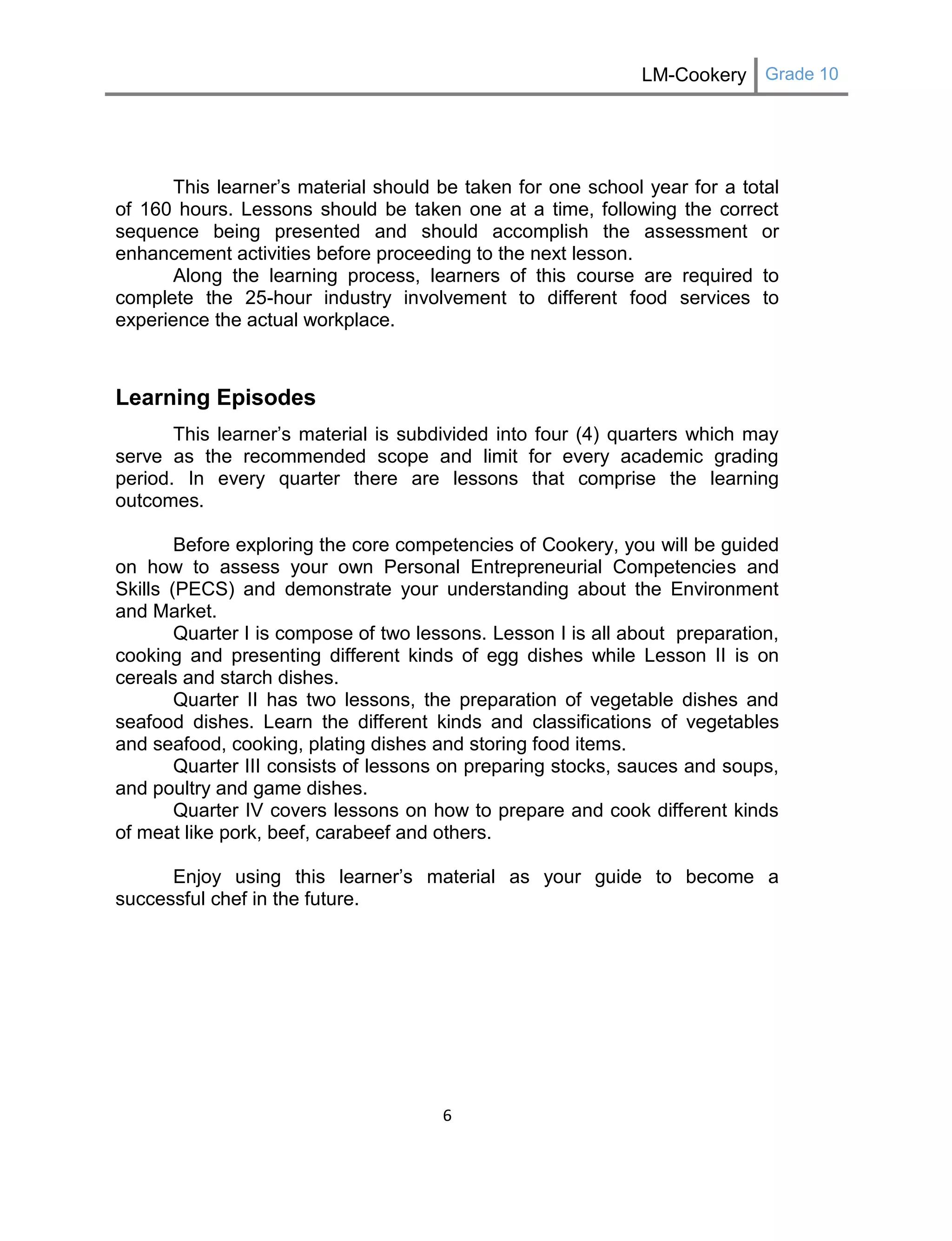 LM Cookery G10 | PDF