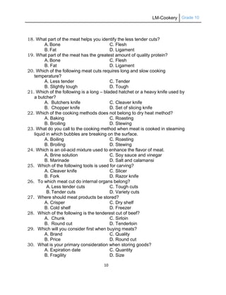 LM Cookery G10 | PDF