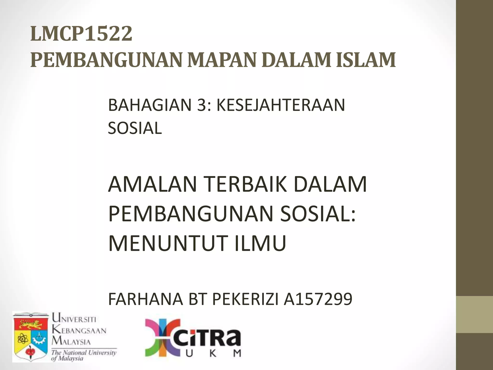 Lmcp1522 pembangunan mapan dalam islam | PPT