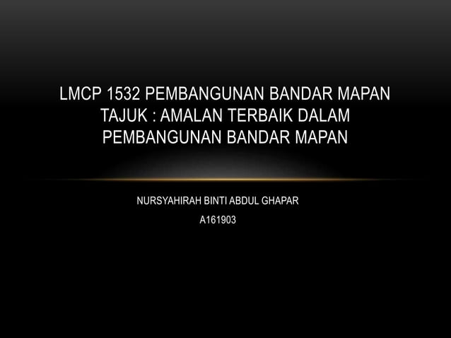 Lmcp 1532 pembangunan bandar mapan | PPT