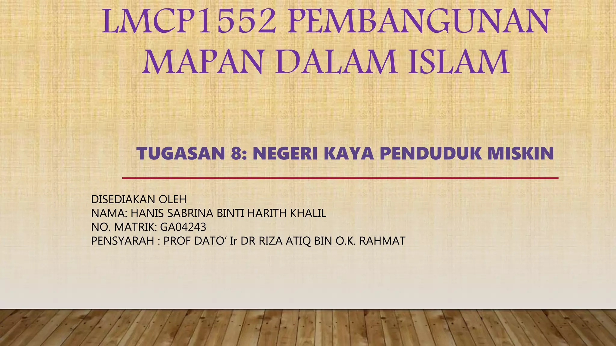 Lmcp1552 pembangunan mapan dalam islam | PPTX