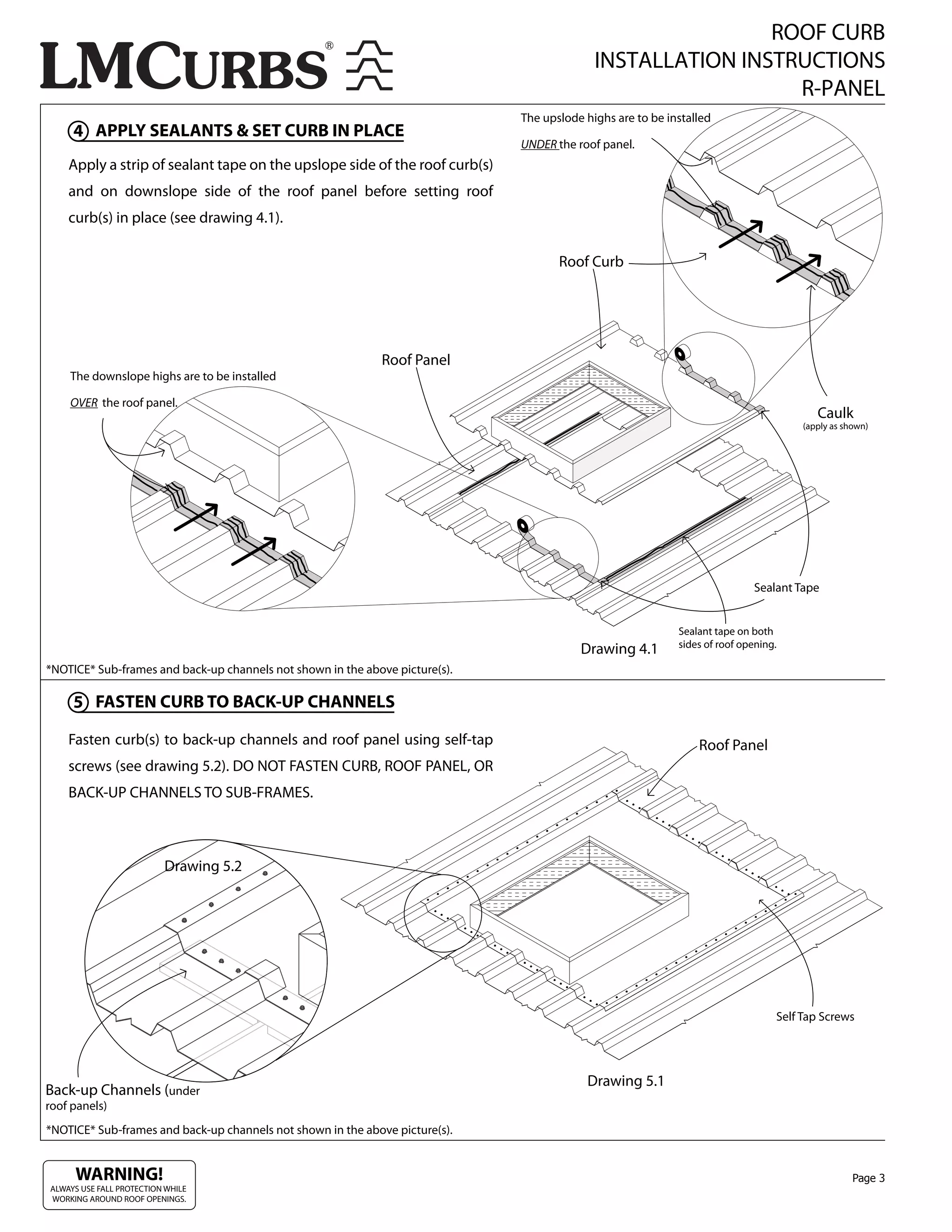 LMCurbs Roof Curb Installation Instructions For R-Panel Metal Roof | PDF