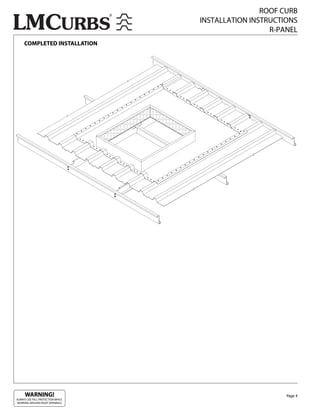 LMCurbs Roof Curb Installation Instructions For R-Panel Metal Roof | PDF
