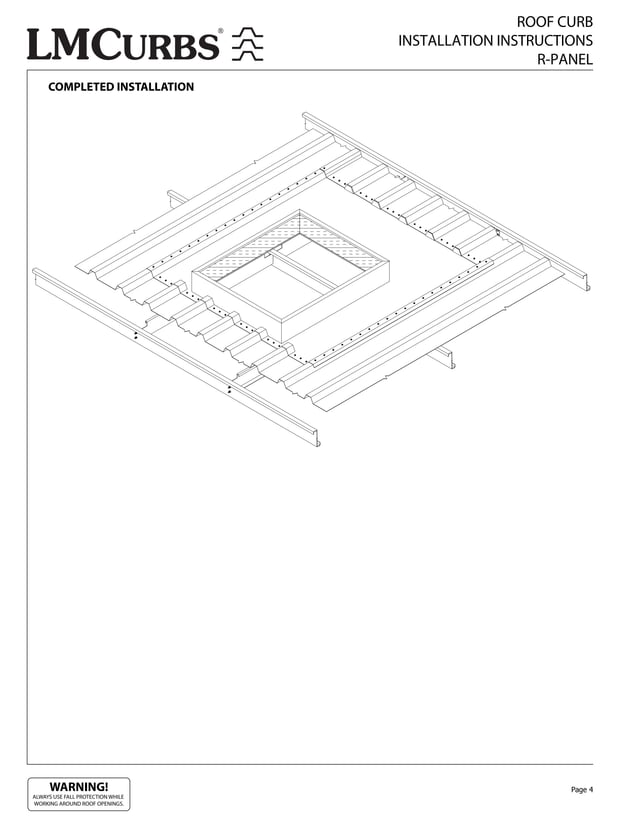 LMCurbs Roof Curb Installation Instructions For R-Panel Metal Roof ...