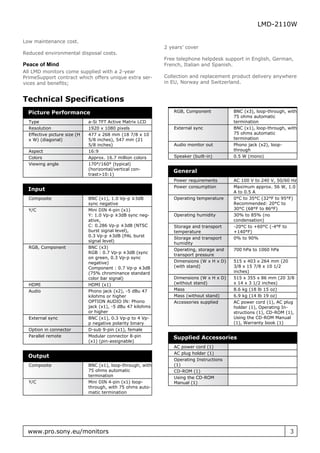 Sony LMD 2110W | PDF