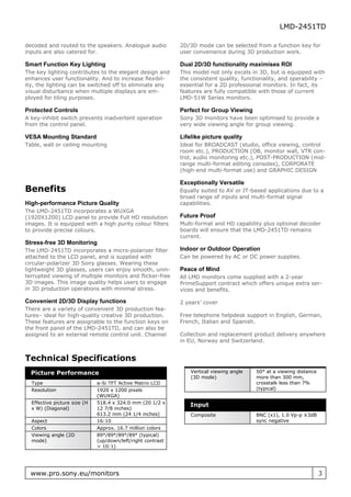 Sony LMD 2451TD | PDF | 3-D Graphics | Computer Software and Applications