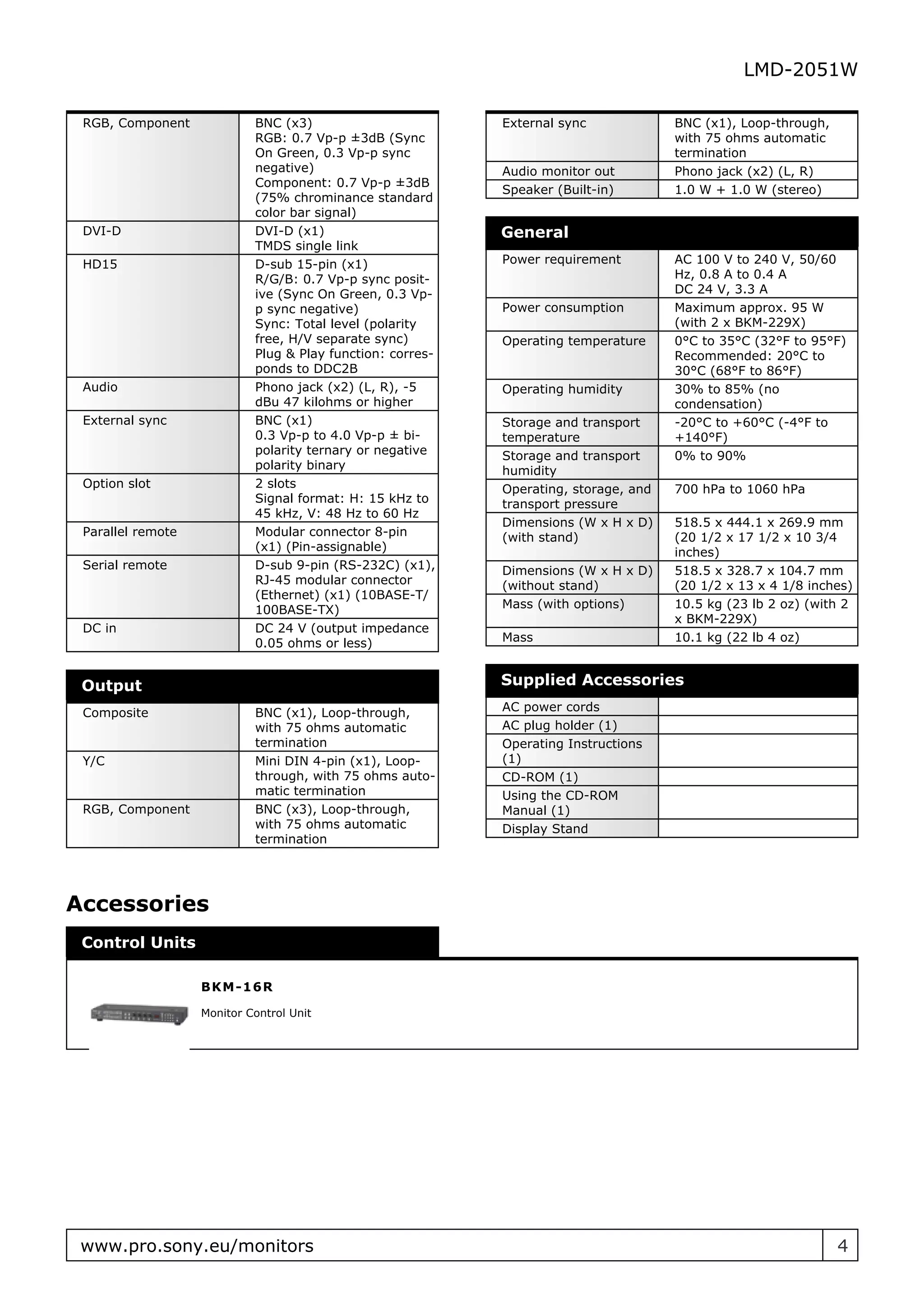 Sony LMD-2051W | PDF