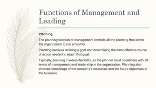Lmdaf lec 2 understanding the different parts of management | PPT