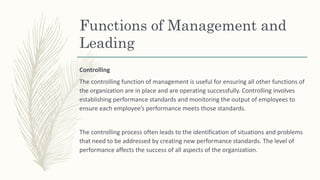 Lmdaf lec 2 understanding the different parts of management | PPT