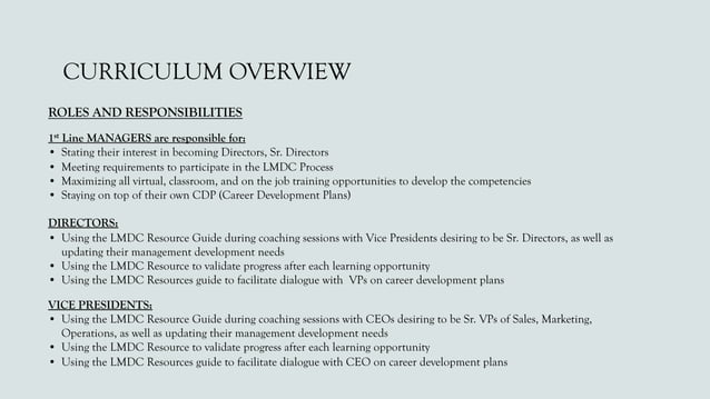 LEADERSHIP MANAGEMENT DEVELOPMENT CURRICULUM | PPT