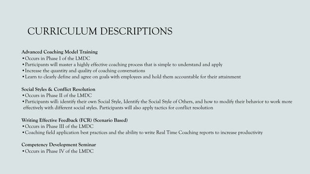 LEADERSHIP MANAGEMENT DEVELOPMENT CURRICULUM | PPT