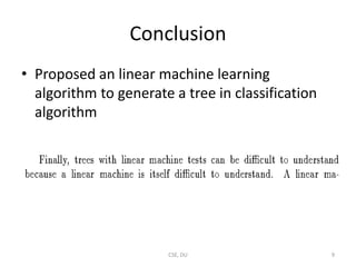 Linear Machine Decision Tree | PPTX