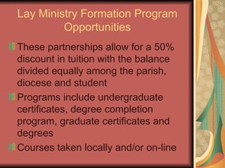 Lay Ministry Formation Program - 2010 | PPT