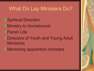 Lay Ministry Formation Program - 2010 | PPT