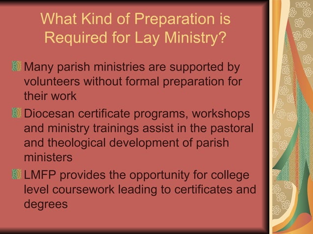 Lay Ministry Formation Program - 2010 | PPT