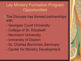 Lay Ministry Formation Program - 2010 | PPT