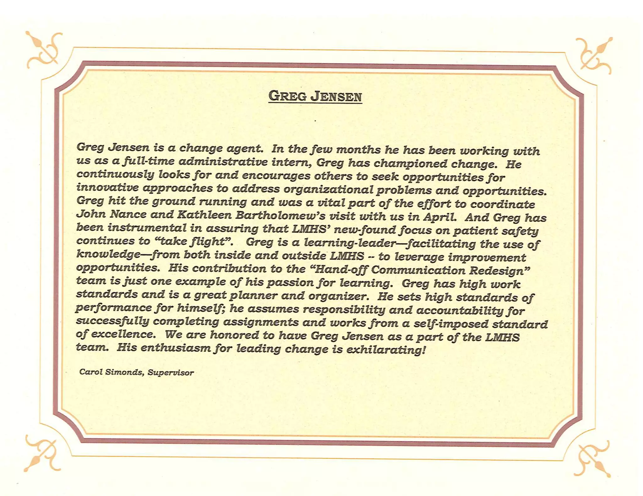Lmhs leadership certificate | PDF