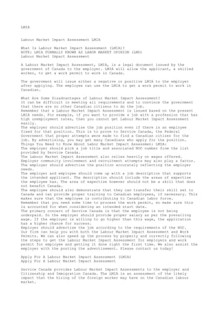 LMIA (CANADA JOB VISA) | PDF