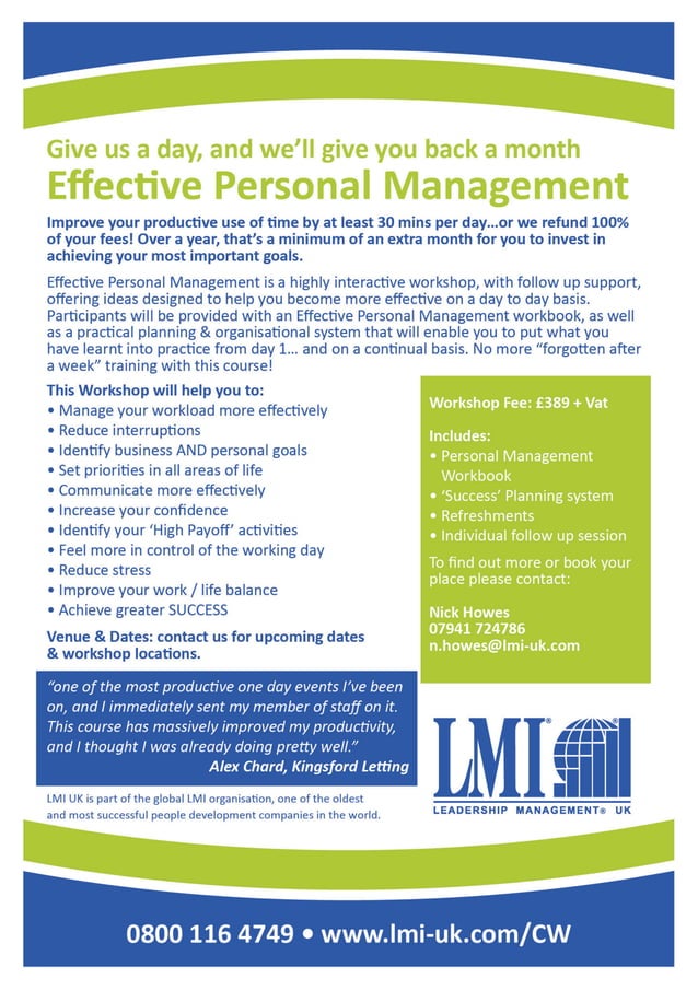 Lmi effective personal management | PDF
