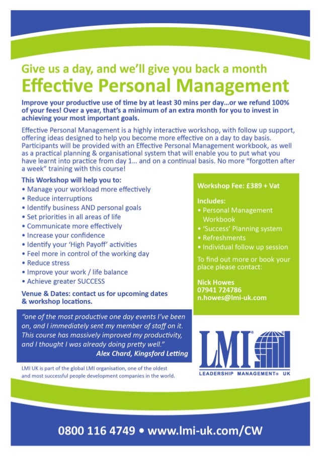 Lmi effective personal management