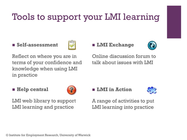 LMI Learning module presentation (2013) | PPT
