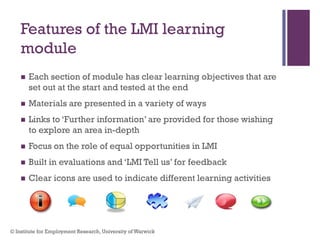 LMI Learning module presentation (2013) | PPT