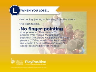 How To Win and Lose With Class for Positive Coaching Alliance | PPT