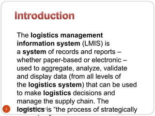 Logistics Management Information System [LMIS] | PPTX