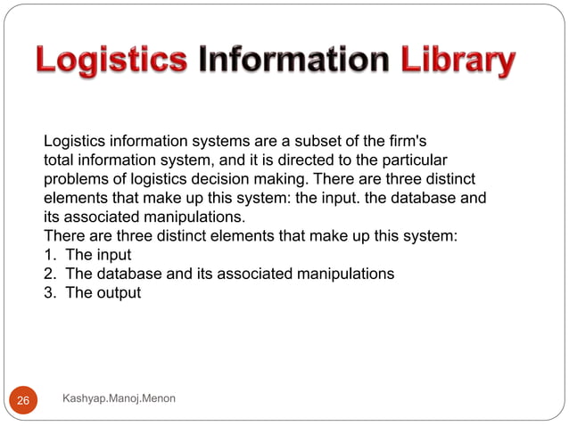 Logistics Management Information System [LMIS] | PPTX