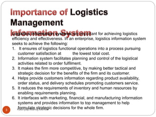 Logistics Management Information System [LMIS] | PPTX
